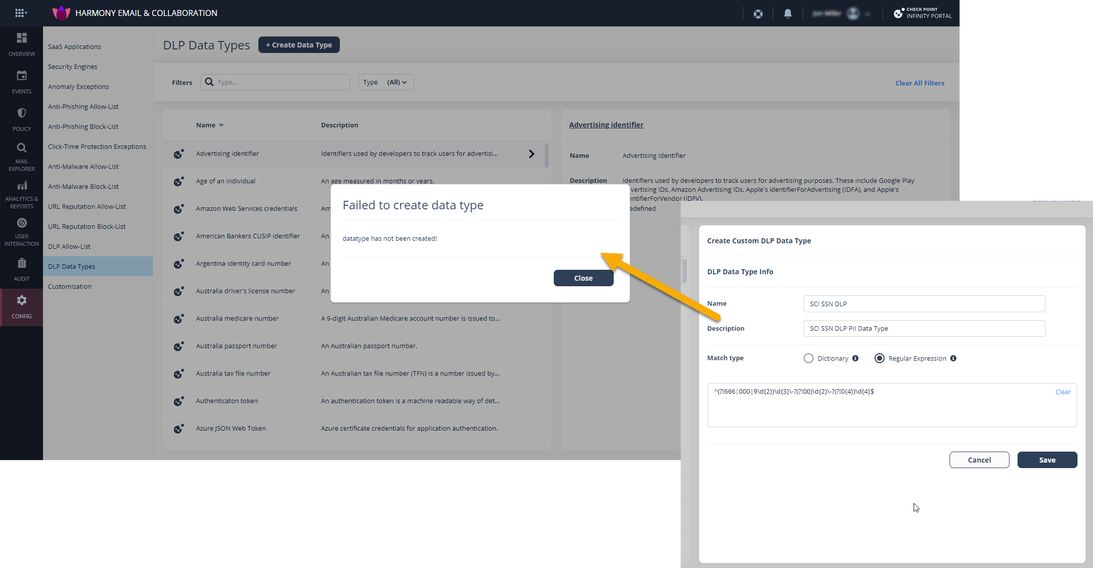 Harmony Email and Collaboration Custom DLP Regex - Check Point CheckMates
