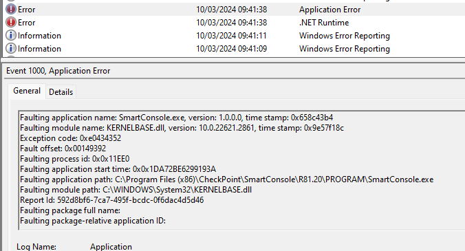 Unable to start SmartConsole R81.20 - .NET runtime - Check Point CheckMates