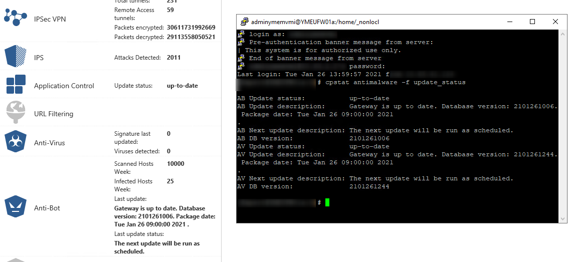 Anti Virus Update Status Gaia - Check Point CheckMates
