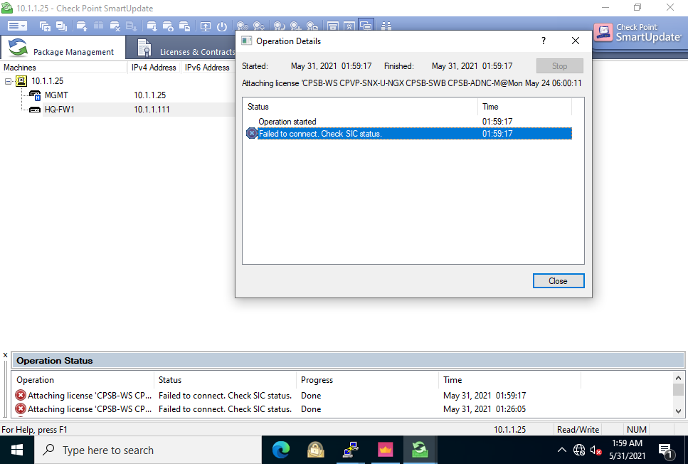 Solved SIC Error With Attach Liccenc To Gateway Check Point CheckMates