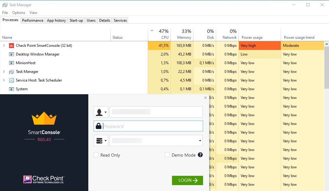SmartConsole login-window causing high CPU - Check Point CheckMates