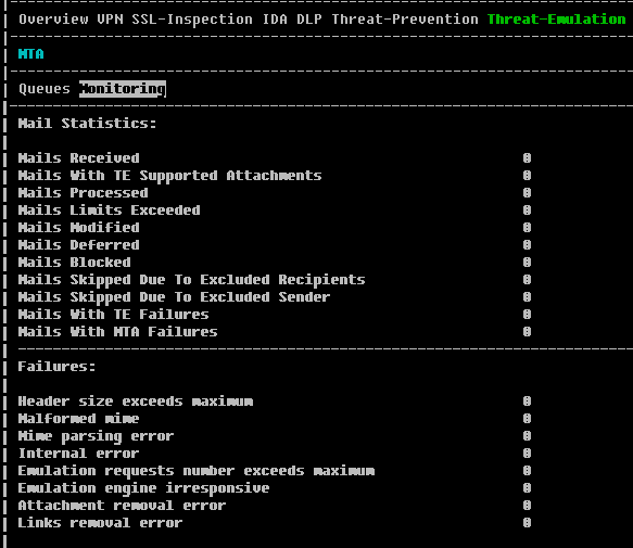 Solved: Zero TE stats in CPview - Check Point CheckMates