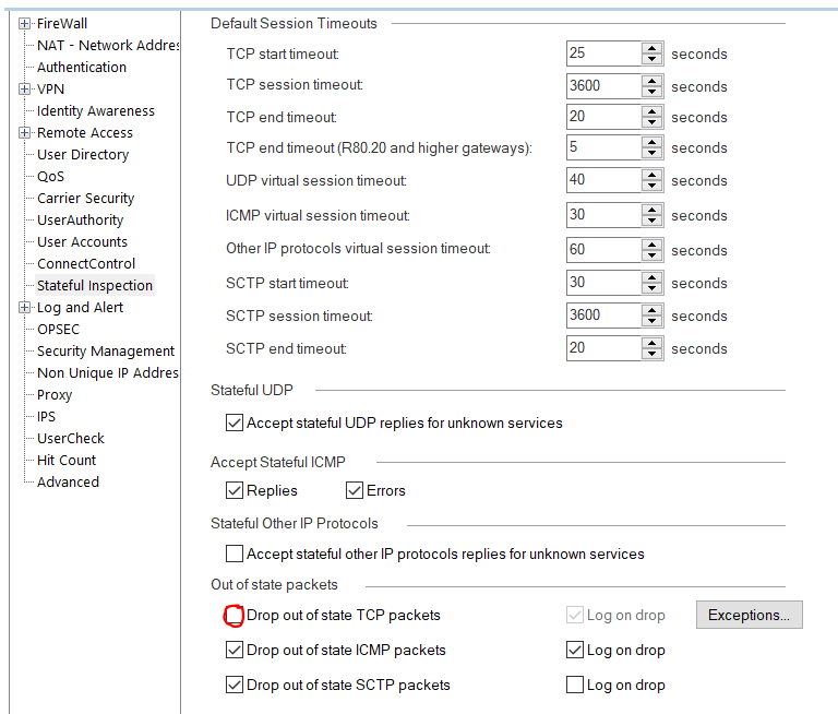 Solved Disable Stateful Inspection Check Point Checkmates