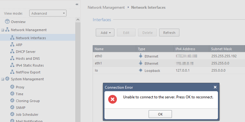 Solved: Under some conditions, "Network Interface" in Gaia... - Check ...