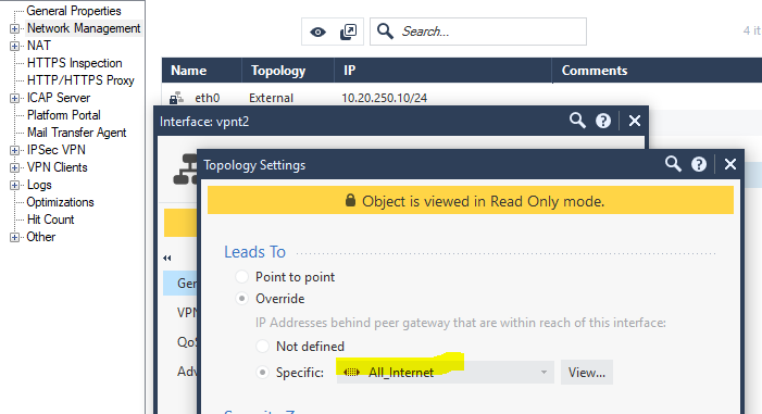 Solved: Update Existing VTI (vpnt) Interface Topology Sett... - Check ...