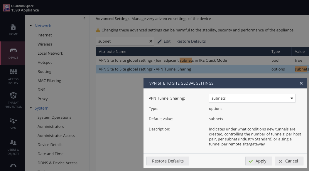 Solved: VPN Phase 2 issues / Tunnel Per Subnet (invalid ID... - Check ...