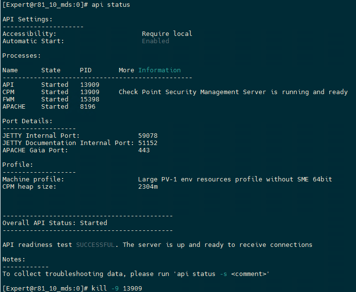 Checkpoint R8110 Api Not Running Also Smartconso Check Point