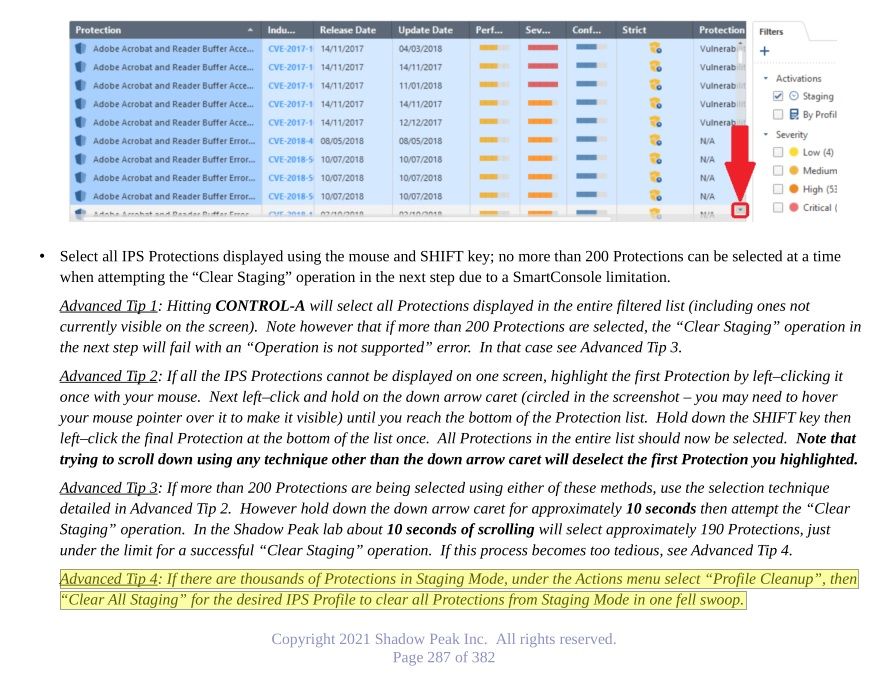 Solved: clear staging of IPS protections - Check Point CheckMates