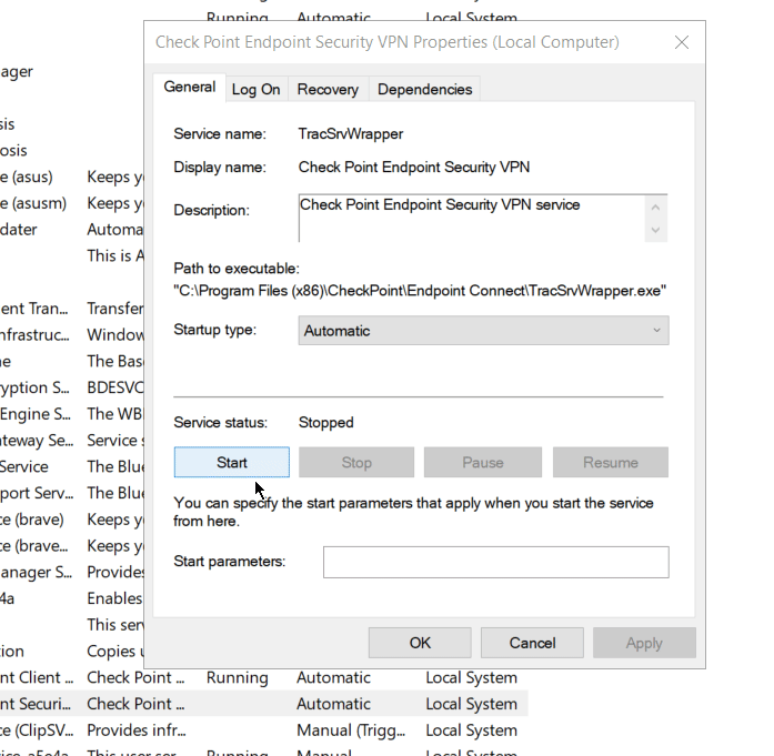 Solved: Check Point VPN Options / Connect won't launch - Check Point ...