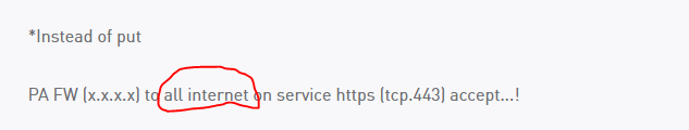 Firewall Rules For Update Palo Alto´s Firewall Con Check Point