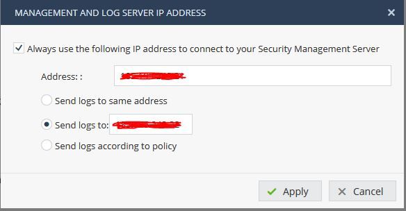 The choice of the log server for SMB - Check Point CheckMates