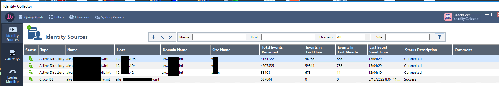 Identity Collector Not Receiving Events Check Point Checkmates