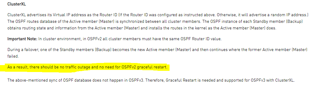 Solved Ospf Drops On Cluster Failover Since R8110 Upgrad Check