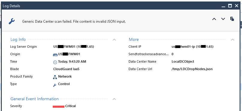 Solved: Generic DataCenter details in logs - Check Point CheckMates