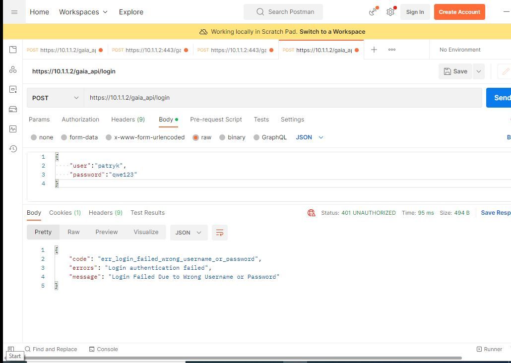 Solved: GAIA REST API err_login_failed_wrong_username_or_p... - Check ...