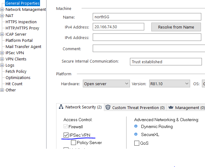 R81.10 Site to Site VPN Config between two Gateway... - Check Point ...