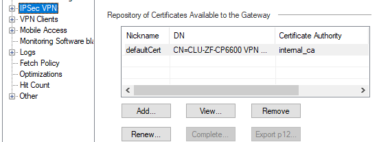 install a Certificate for IPSec VPN - Check Point CheckMates
