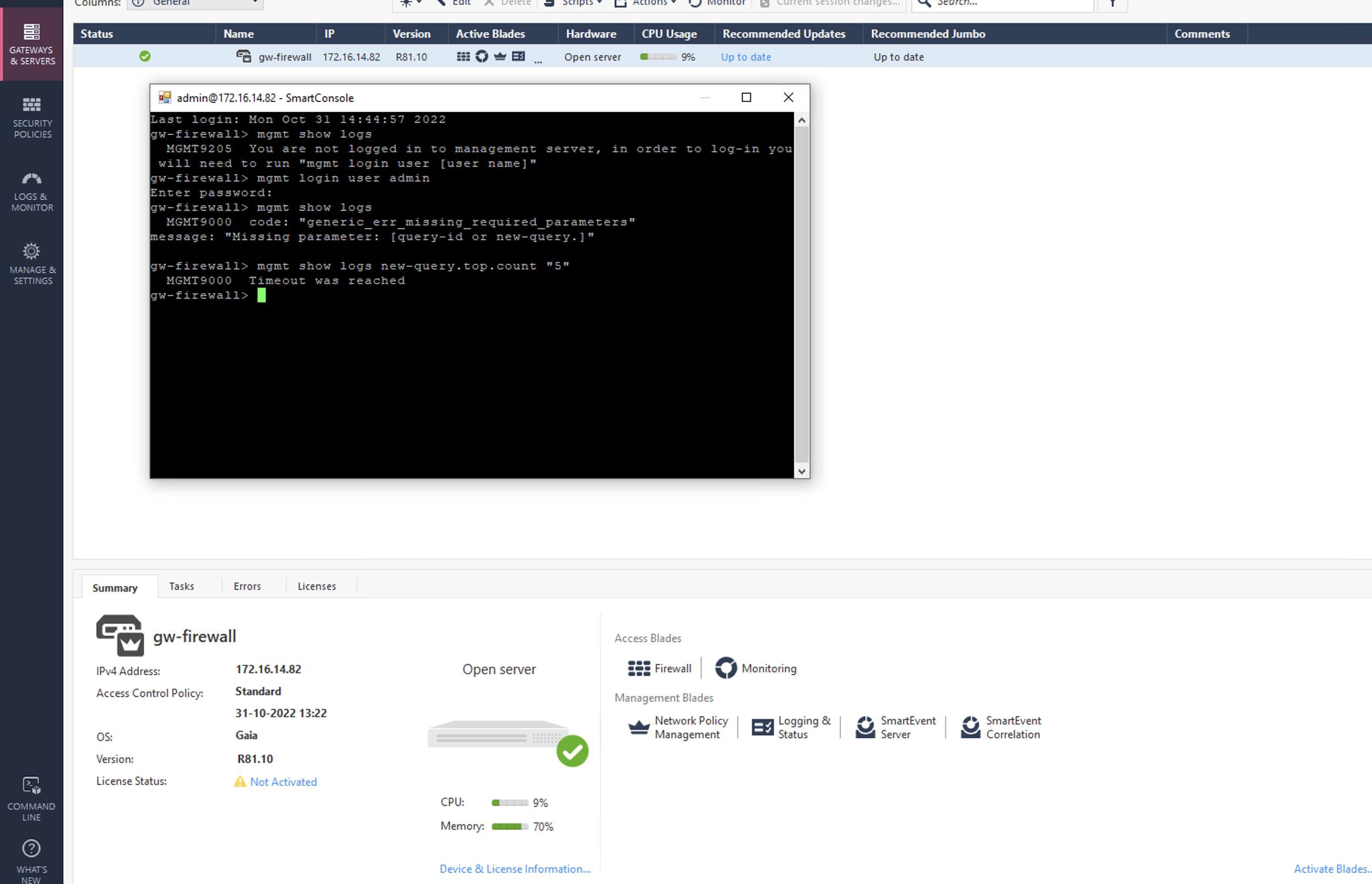 Show Logs Api Timeout Reached Check Point Checkmates