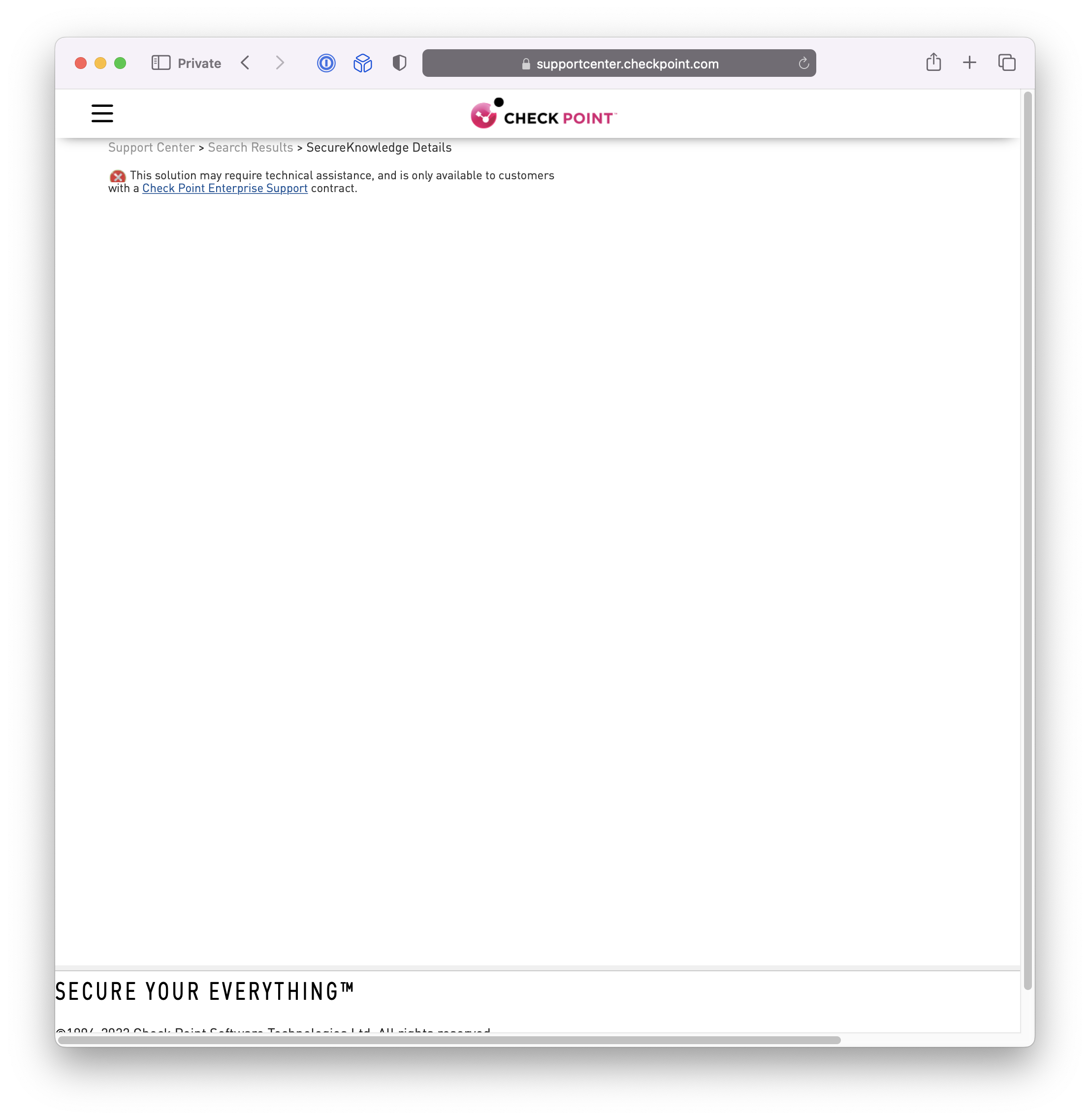 Support website annoyance - Check Point CheckMates