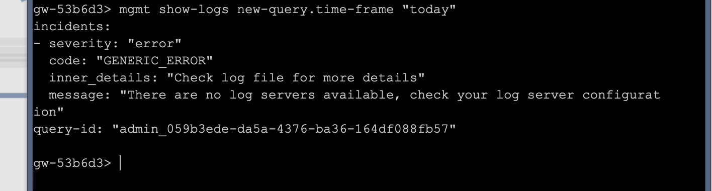 Solved Error In Show Logs Api Check Point Checkmates