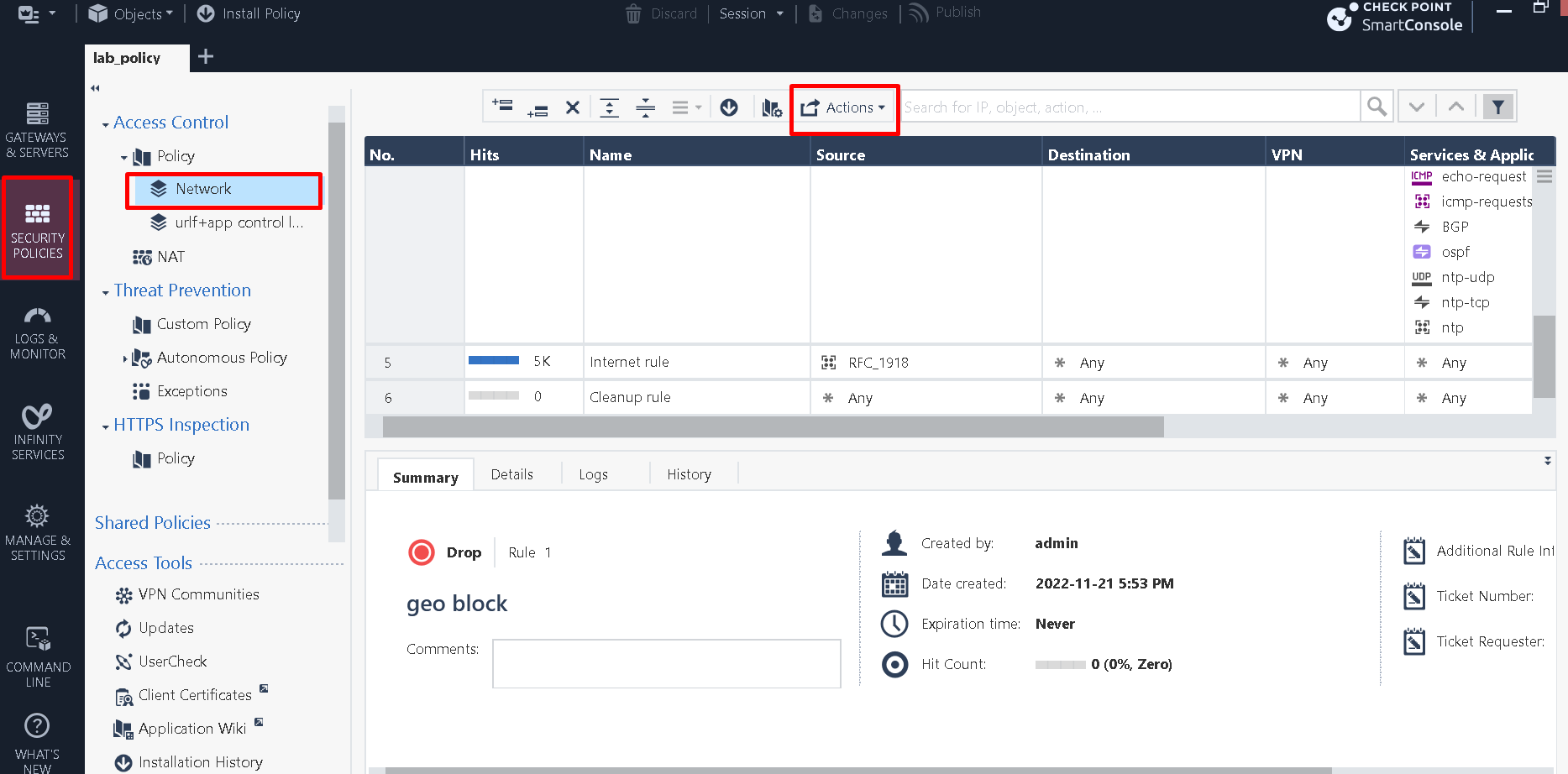 Identify shadow rules - Check Point CheckMates