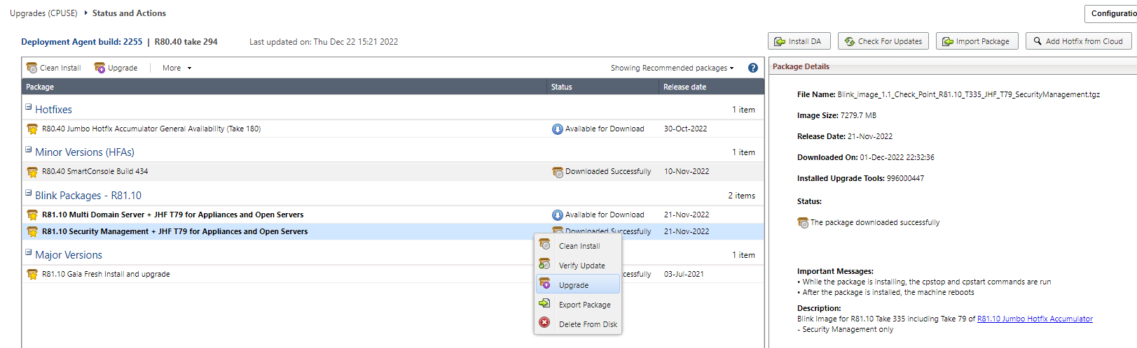 Solved Doubt About Upgrade With Blink Package Check Point Checkmates