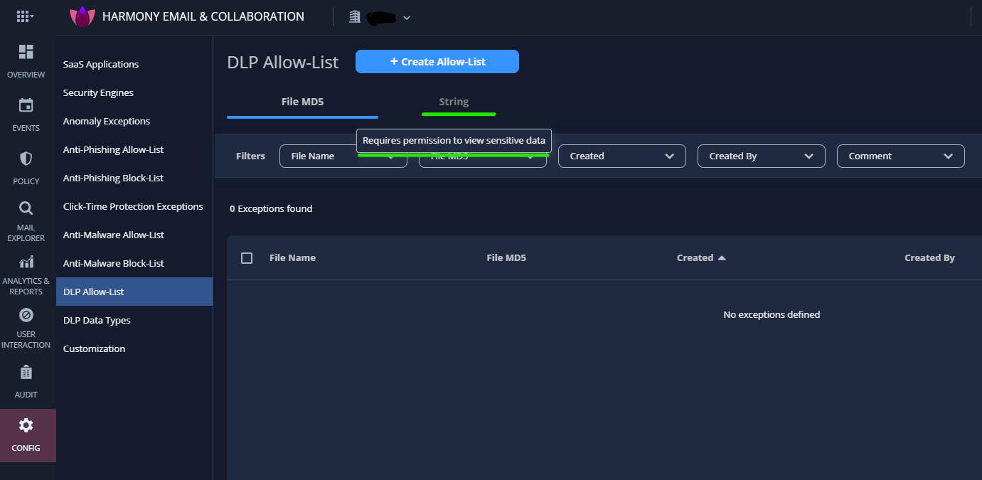 Harmony Email & Collaboration DLP Allow List - Check Point CheckMates
