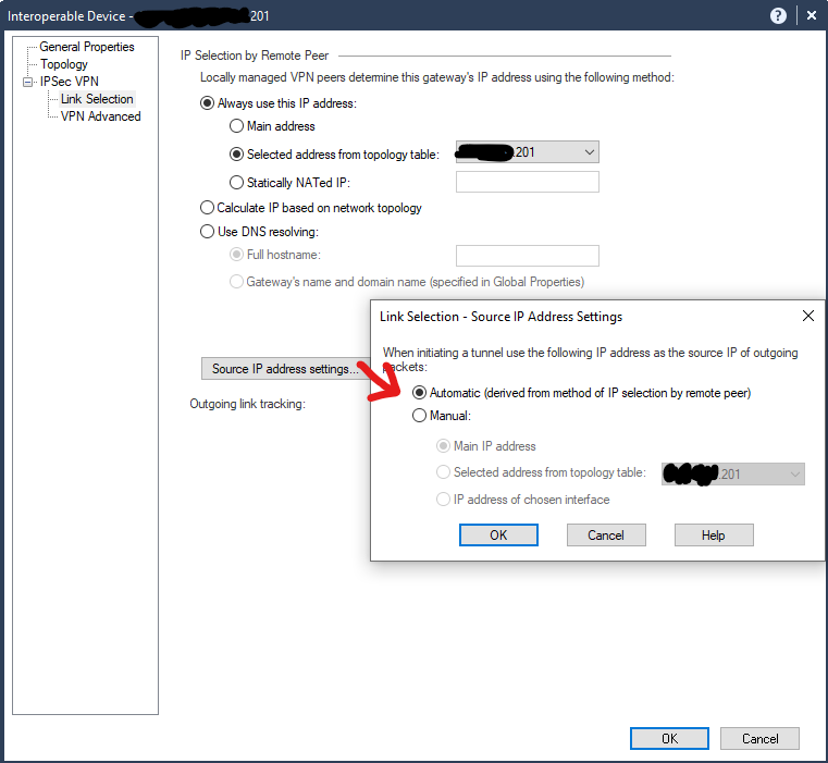 Unable To Get Vpn Link Selection Working With 3rd Check Point