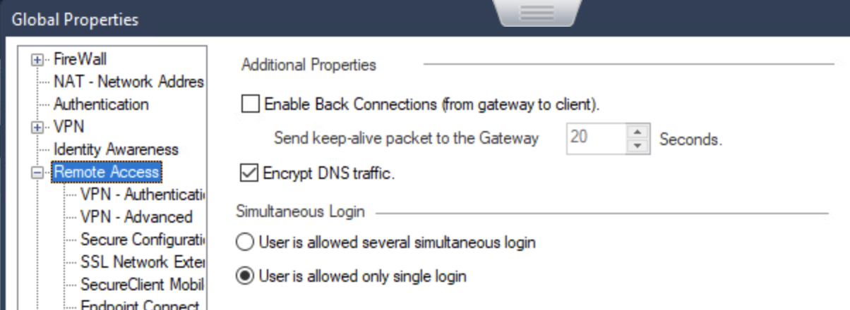 Solved: Limiting concurrent user authentication - Check Point CheckMates