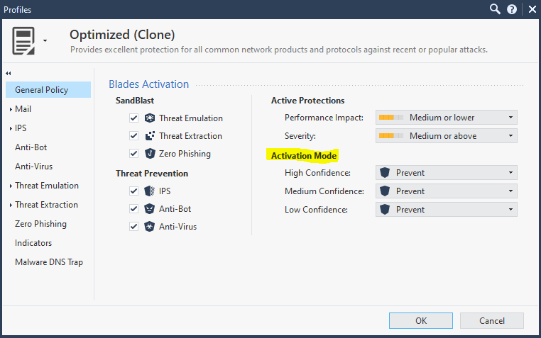 Concerning on blades policy - Check Point CheckMates