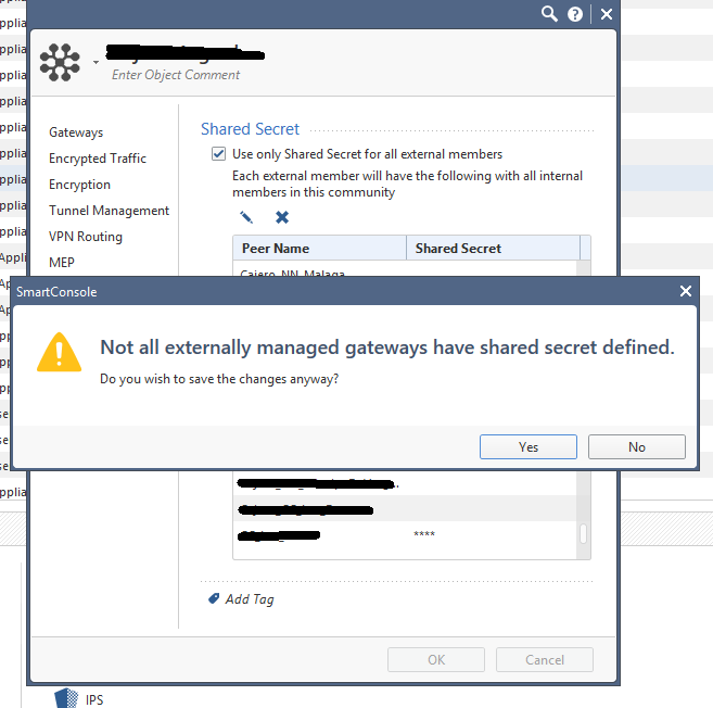 VPN community - shared secret key are not shown - Check Point CheckMates