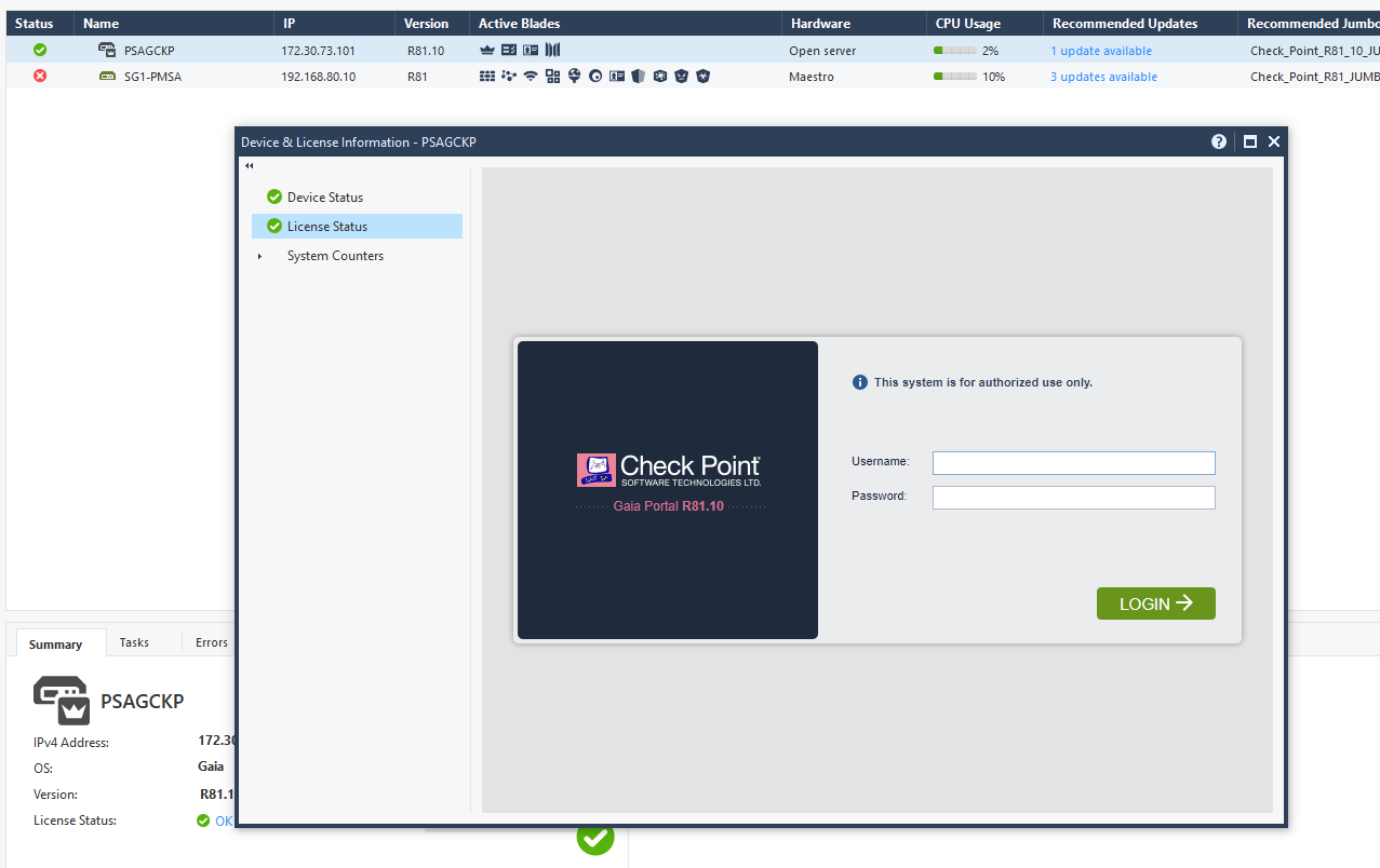 Solved: Fail on Smartview - Check Point CheckMates