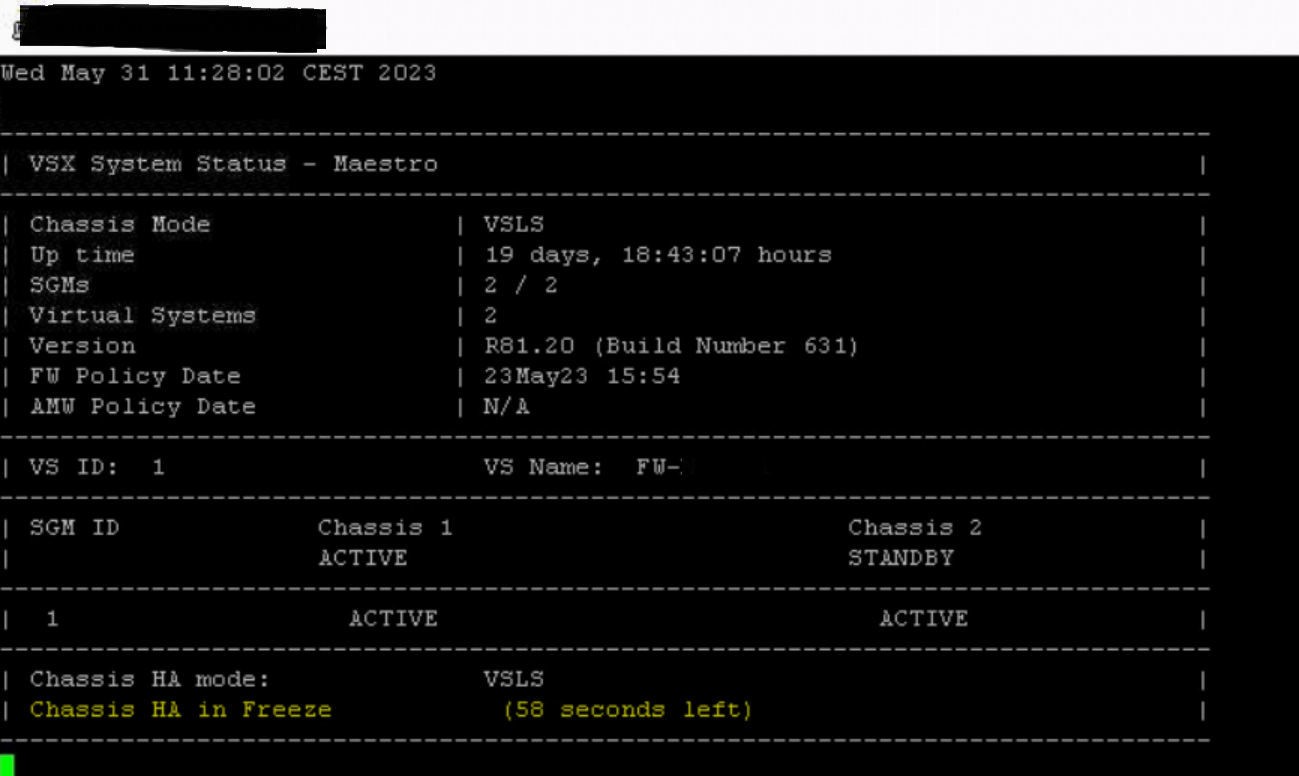 Solved: Chassis HA in Freeze - Check Point CheckMates