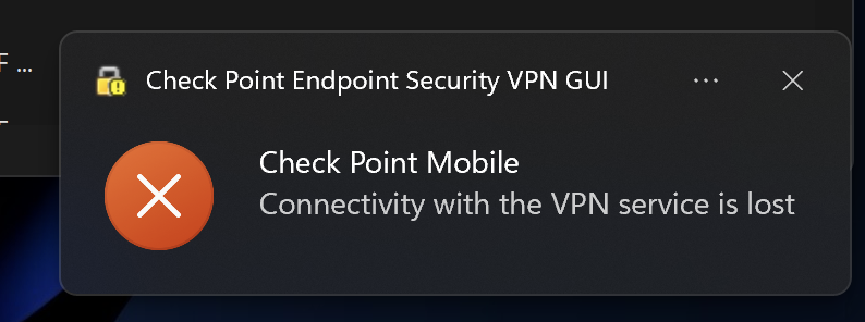 Connectivity with the VPN service is lost (Paralle... - Check Point ...