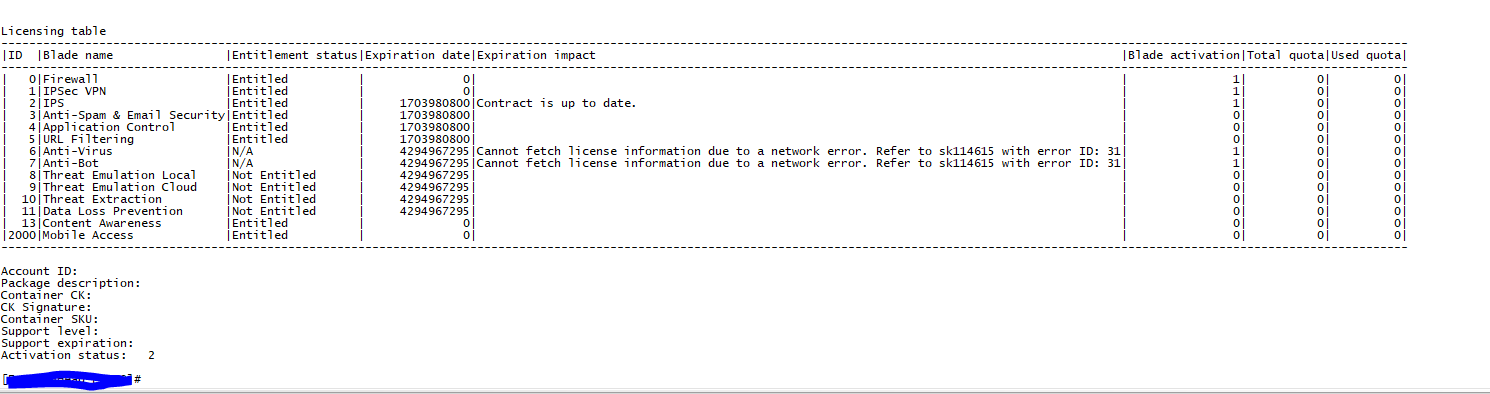 problem with the license anti not and anti virus - Check Point CheckMates