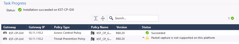 "Packet capture is not supported on this platform"... - Check Point ...