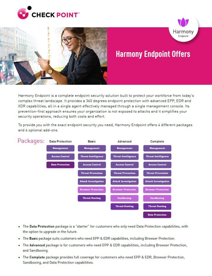 Harmony Endpoint Packages - Check Point CheckMates