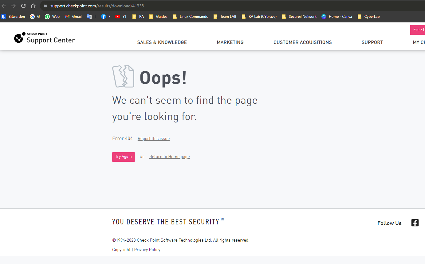 Solved: R77.30 Broken dowload links - Check Point CheckMates