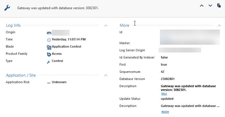 Application Control Database Version Mismatch Check Point Checkmates
