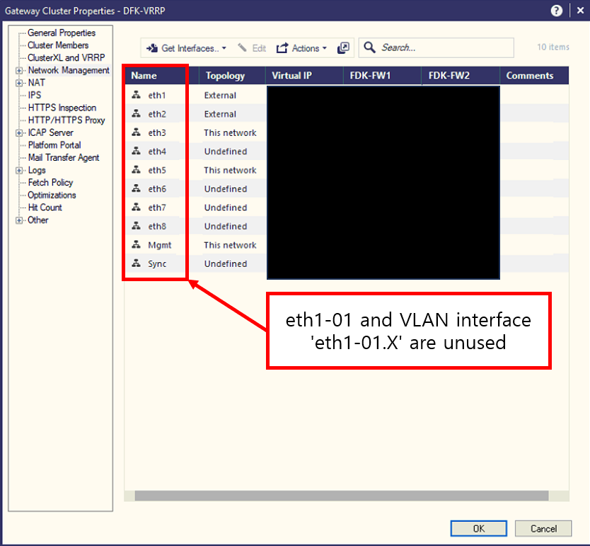 In Clusterxl Unused Interfaces Are Marked As Moni Check Point