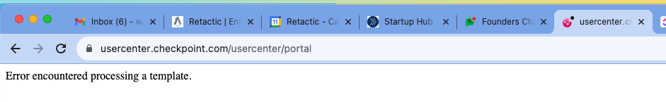 Solved: Usercenter Broken - Check Point CheckMates