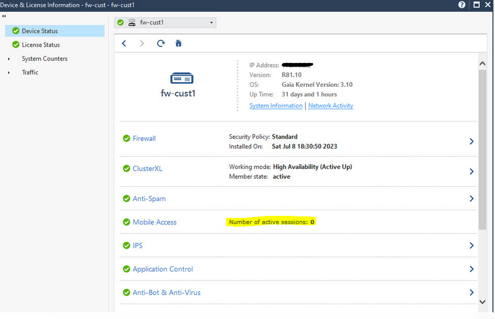 Mobile Access Active Sessions Shows As 0 In Gui Check Point Checkmates