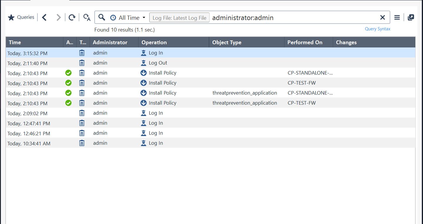 Audit Logs Not Show Admins Activity Log Check Point Checkmates
