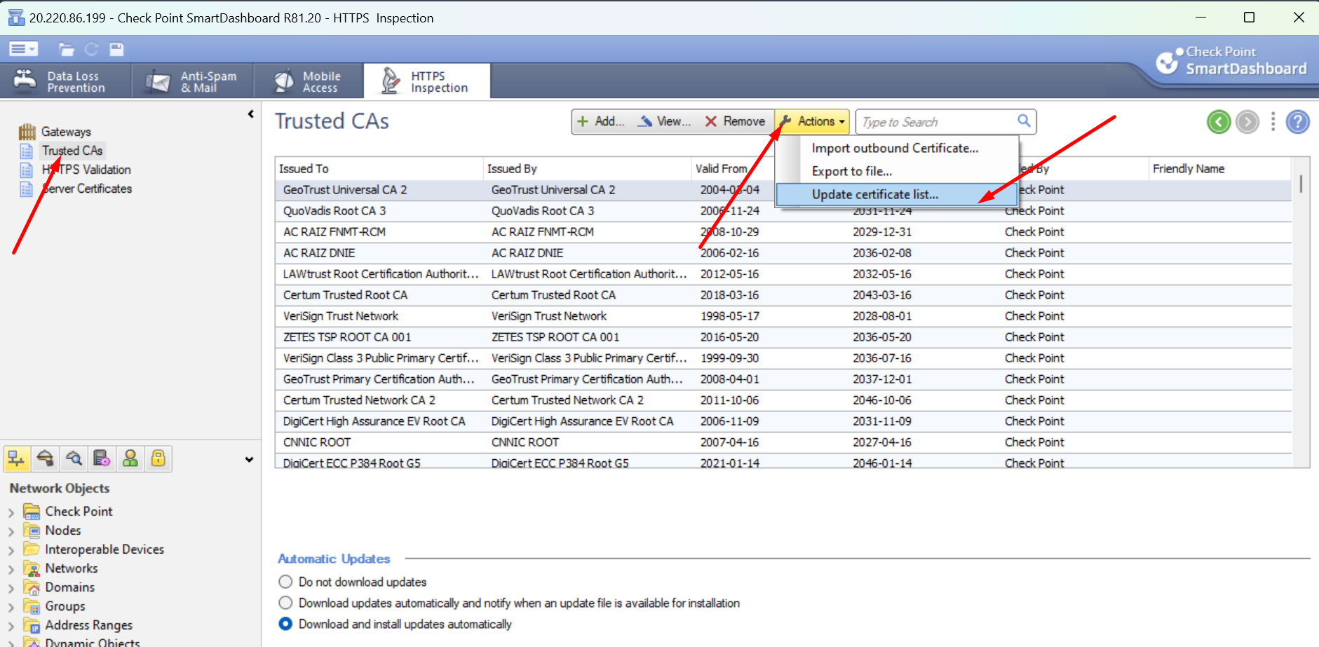 Trusted CA List is missing a lot - Check Point CheckMates