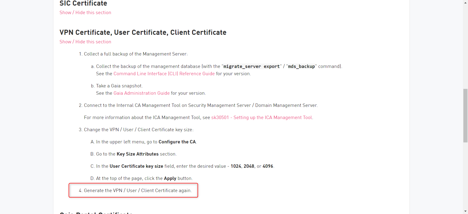 Solved: Change RSA Key 2048 to 4096 to Client VPN - Check Point CheckMates