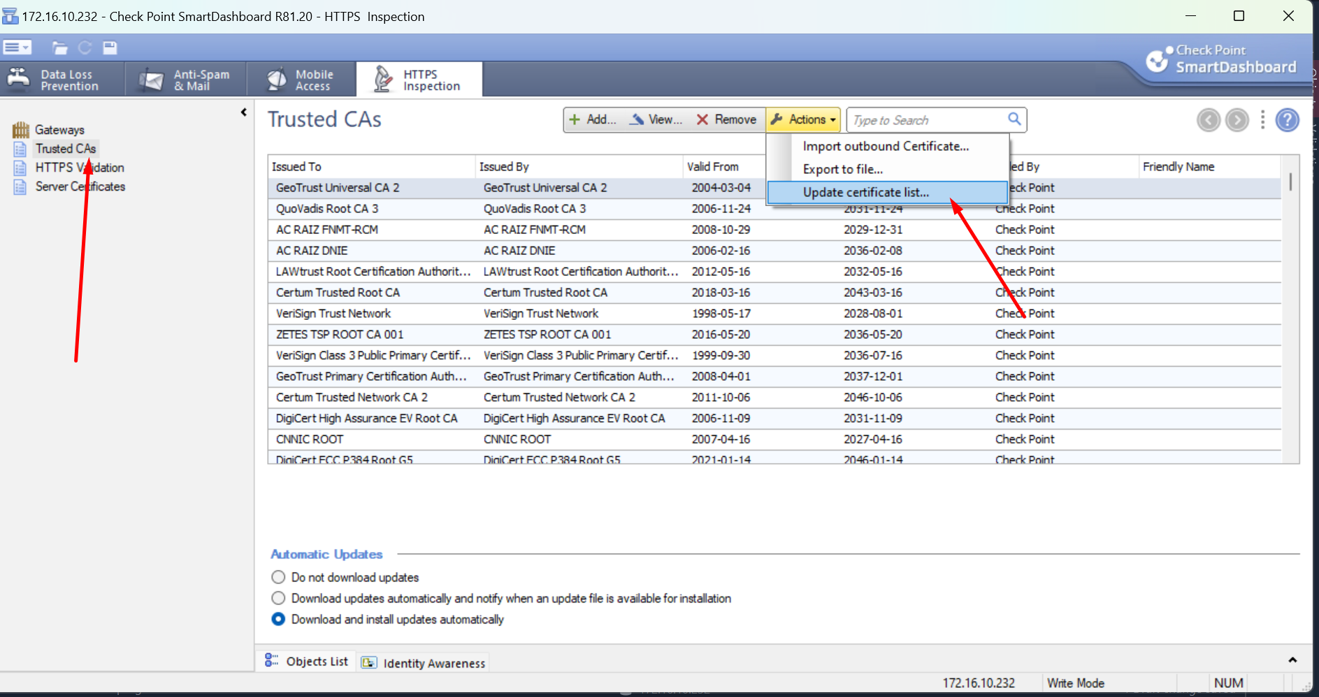HTTPS inspection TLS warning - Check Point CheckMates