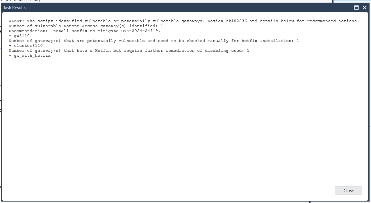 Notes on Script to Identify vulnerable Security Ga... - Check Point ...