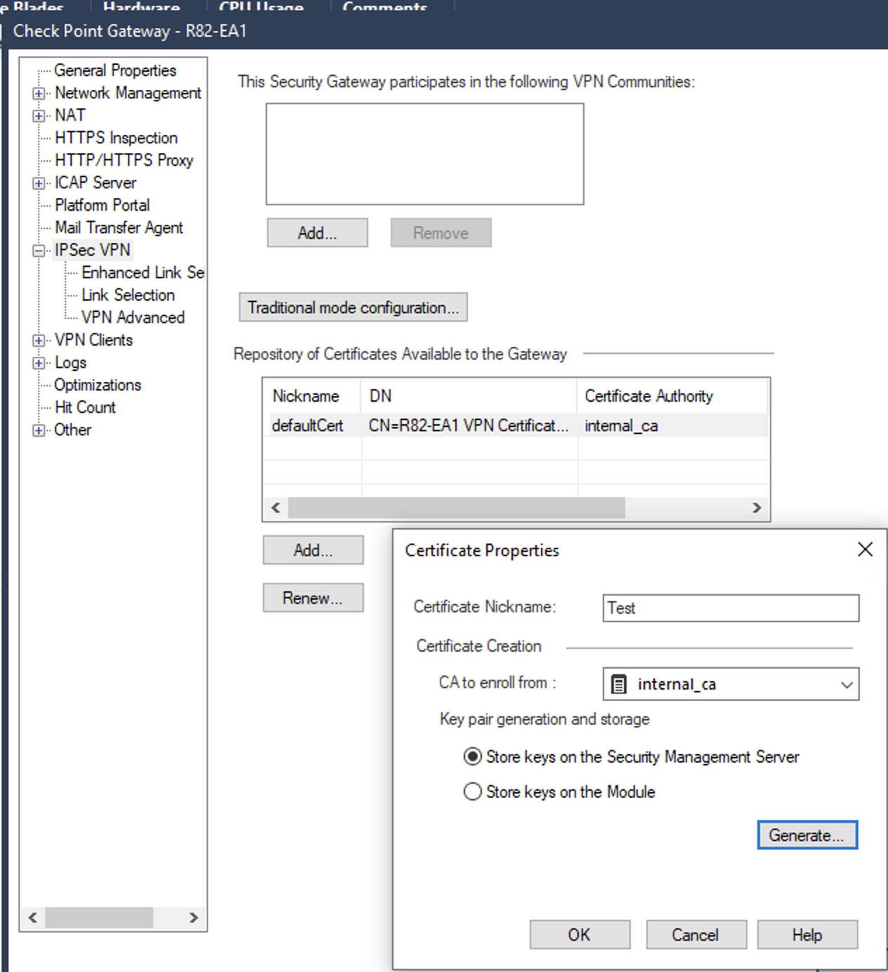 Solved: How to create CSR for the Security Gateway VPN acc... - Check ...