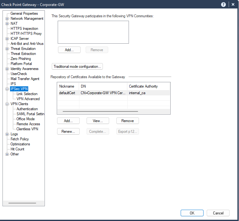 Using Certificate Authentication for S2S VPN in Fu... - Check Point ...