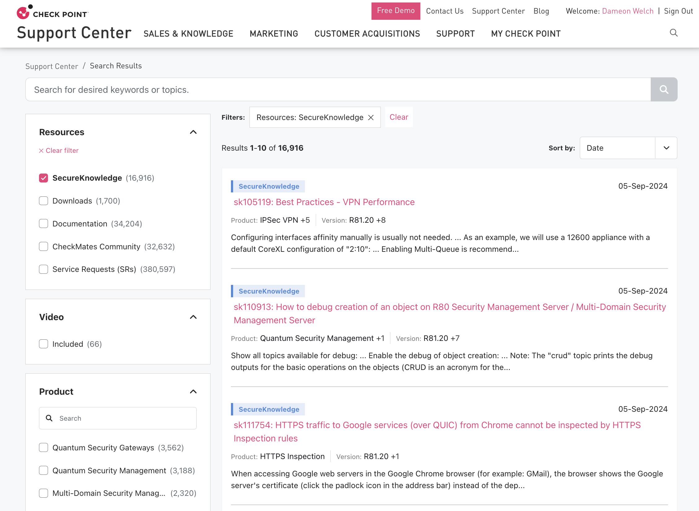 is sorting by date broken in the usercenter ? - Check Point CheckMates
